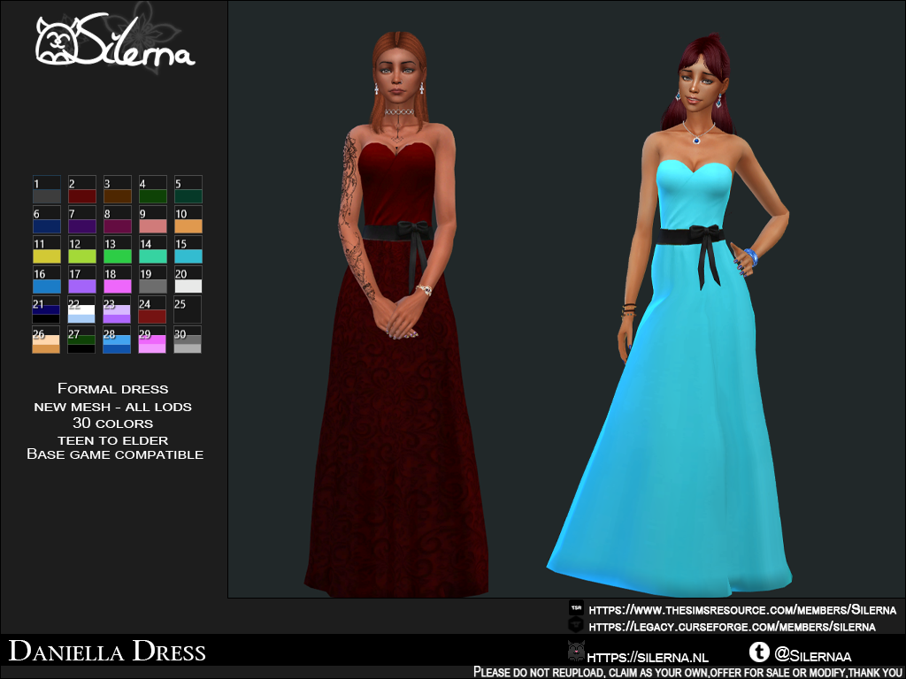Daniella Gown - The Sims 4 Create a Sim - CurseForge